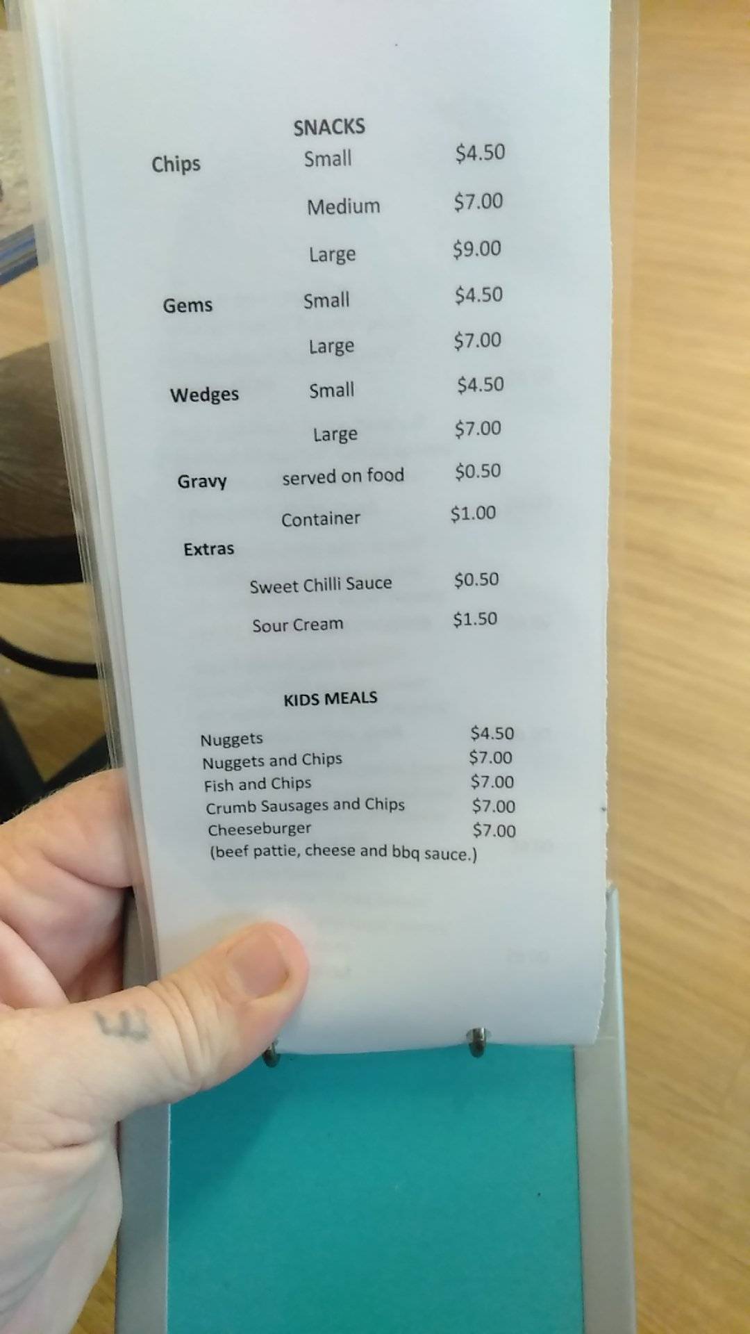 Menu at Cafe Thirty-Three, Gatton
