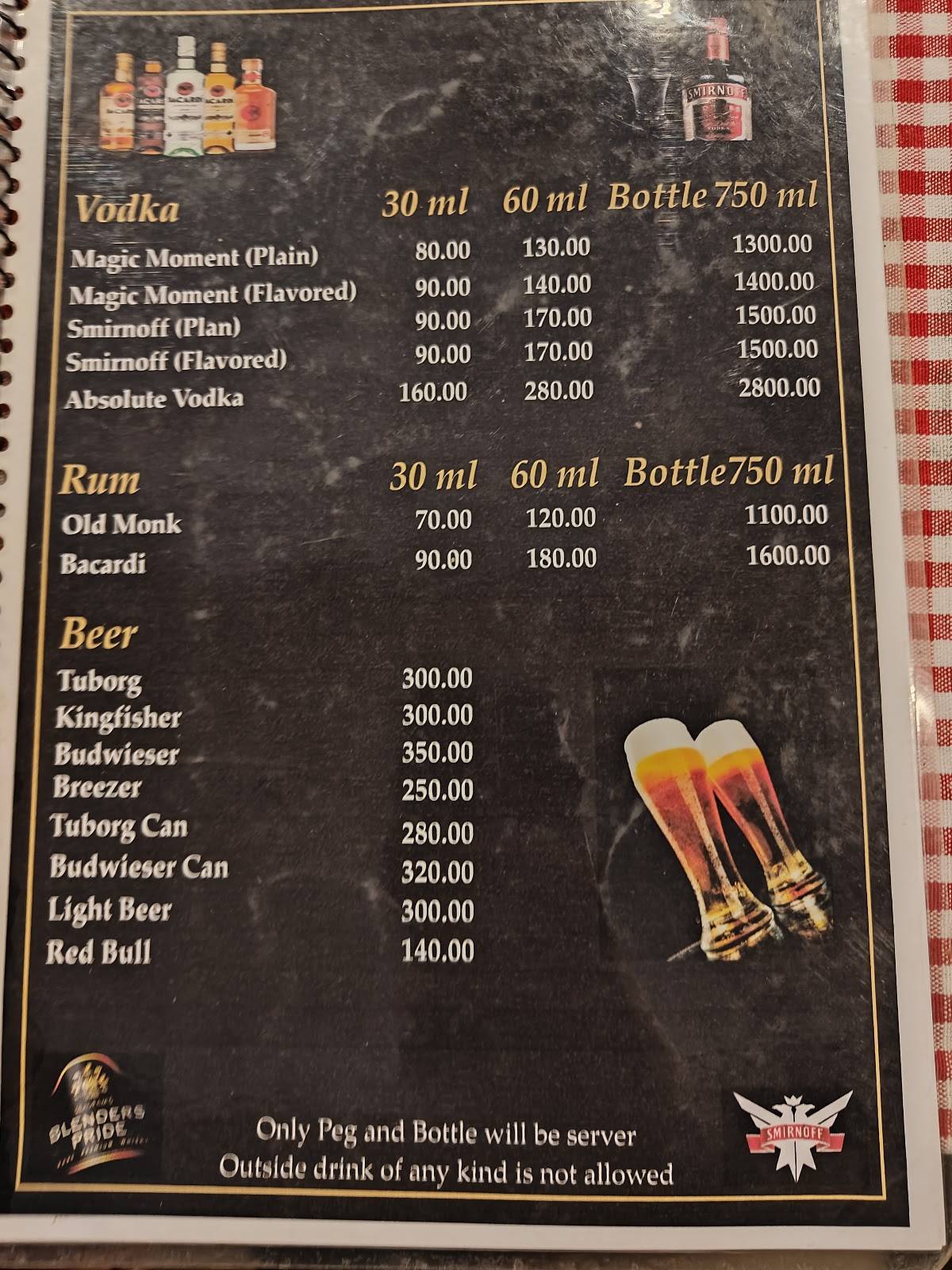 Menu at Ashiyana Restobar, Sundernagar